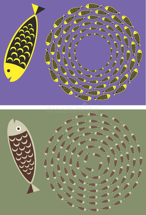 Fish circular pattern stock illustration. Illustration of ornament ...