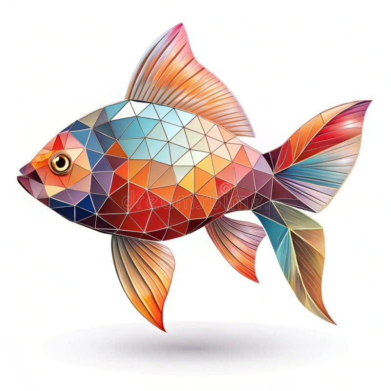 Geometric Abstract Fish with Circular Tail Stock Illustration ...