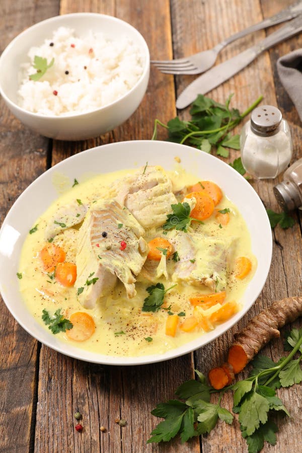 Fish with coconut cream stock photo. Image of curry - 118919336