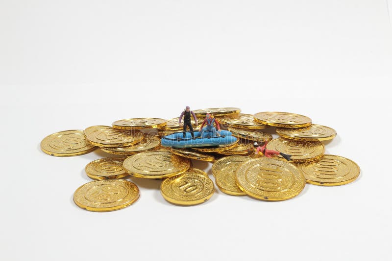 A Fish Coin. Trying To Fish Using a Gold Coin Stock Image - Image of ...