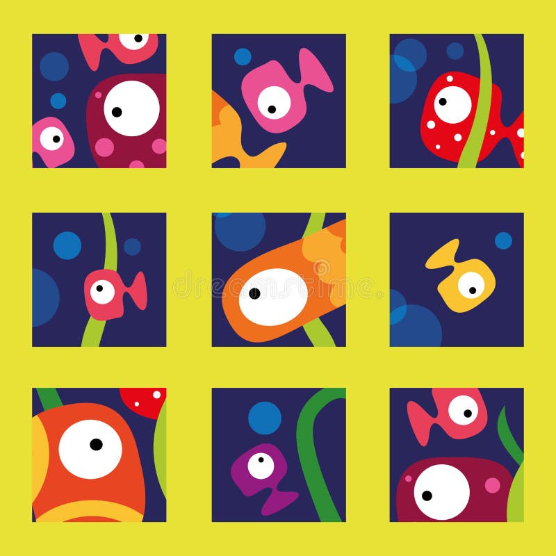 Art Fish Collection, Sketch for Your Design Stock Vector - Illustration ...