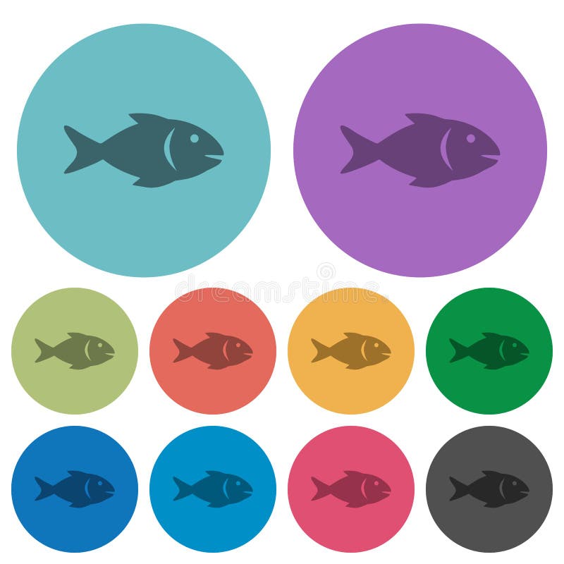 Fish Color Darker Flat Icons Stock Vector - Illustration of healthy ...