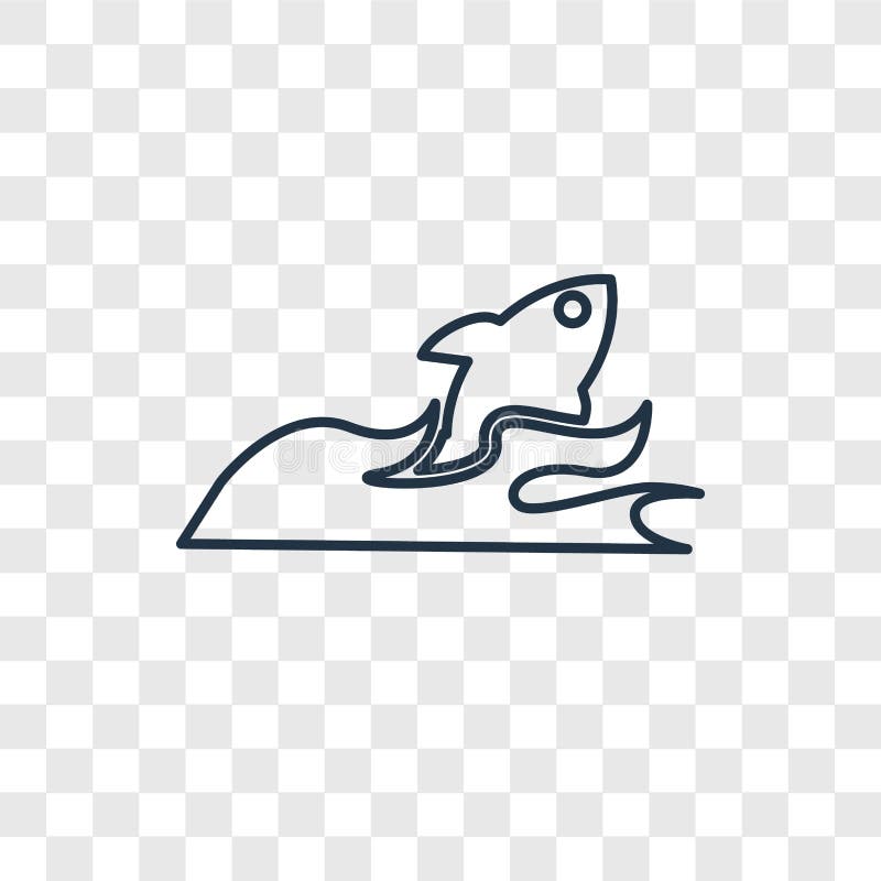 Fishes Concept Vector Linear Icon Isolated on Transparent Background ...