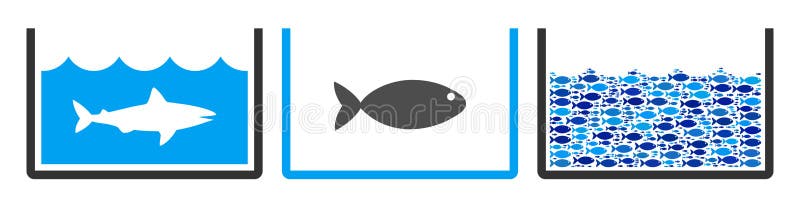 Fish Container Vector Collage Illustration Stock Vector - Illustration ...