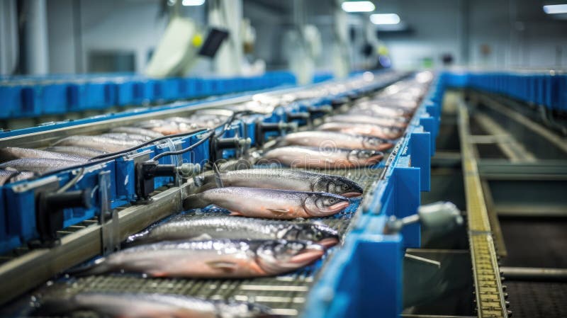 Fish Conveyor, Fish Processing Plant Stock Image - Image of japan ...