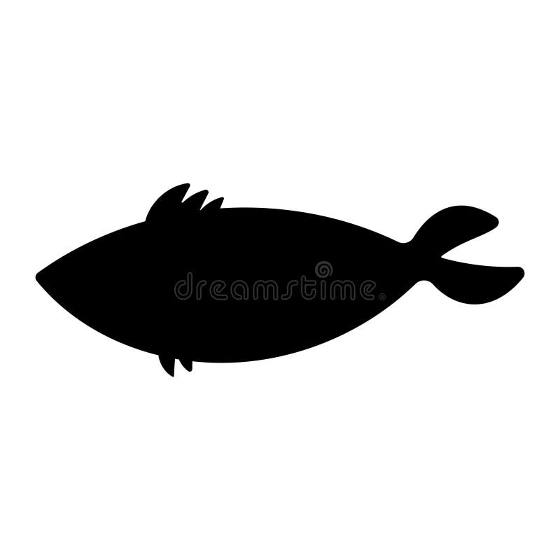Fish Cook Black White Swims Icon Element Stock Vector - Illustration of ...