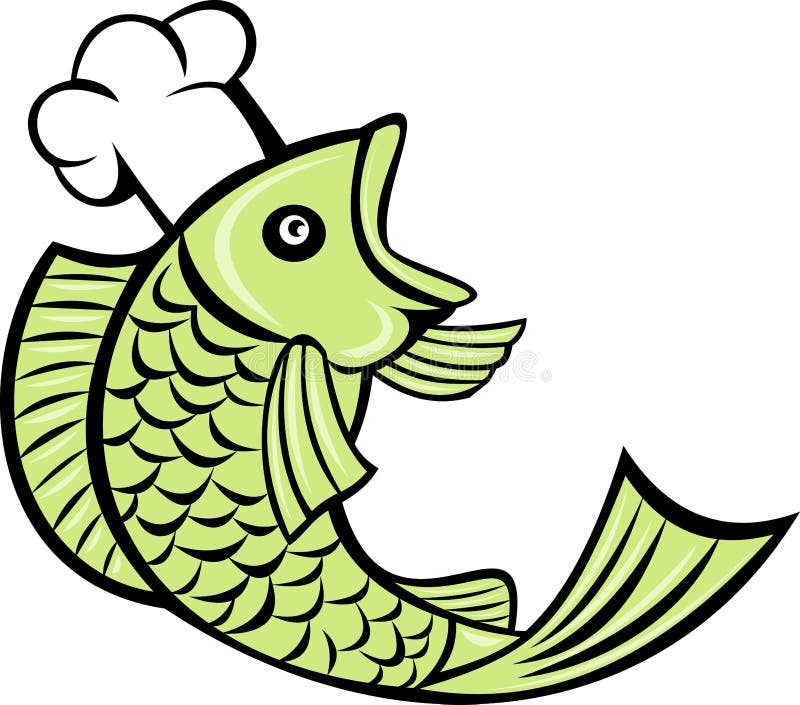 Fish cook chef baker stock illustration. Illustration of white - 15938863