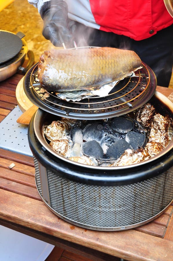 Fish cooking stock photo. Image of special, cook, coals - 23500628