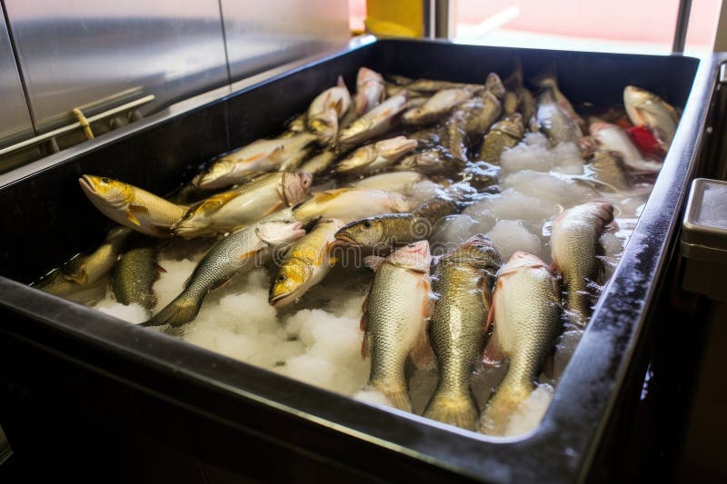 Fish in a Cooler at a Weigh-in Station Stock Photo - Image of ...