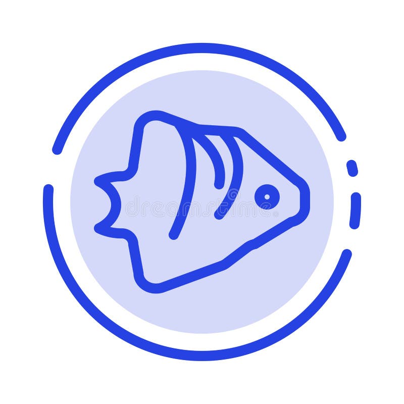 Fish, Coral, Ocean, Schooling, Banner Blue Dotted Line Line Icon Stock ...