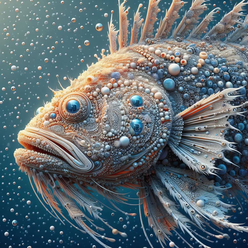 A Fish Covered in Tiny Mirrors Reflecting the Light, Photoreal Stock ...