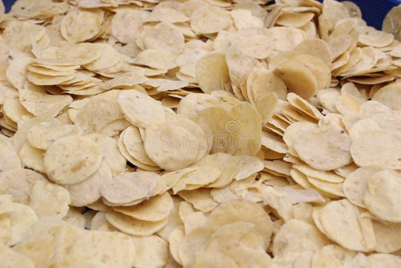 Fish Crackers that are Still Raw are Drying in the Sun Stock Image ...