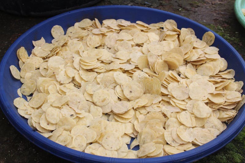 Fish Crackers that are Still Raw are Drying in the Sun Stock Image ...