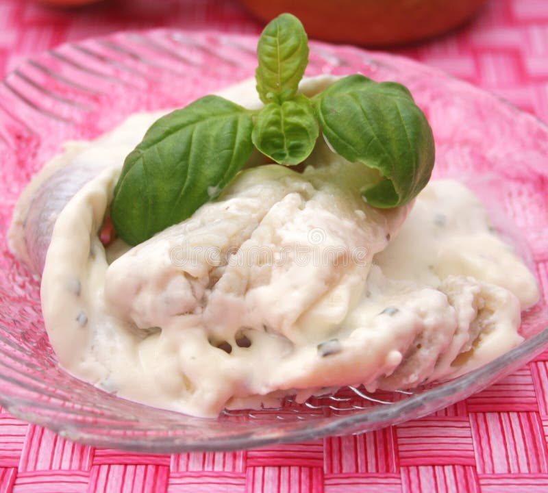 Fish with cream stock photo. Image of food, fishes, lunch - 37186914