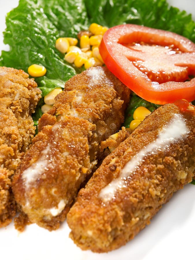 Fish Croquettes with Vegetables Stock Image - Image of fish, gourmet ...