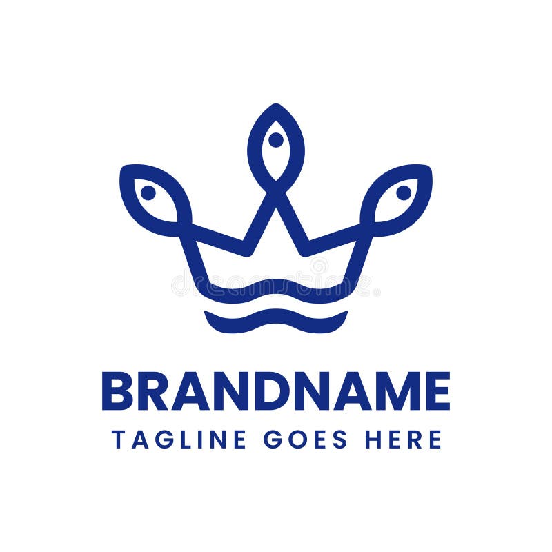 Fish Crown Logo, Symbolizing Leadership, Excellence, and Mastery Stock ...