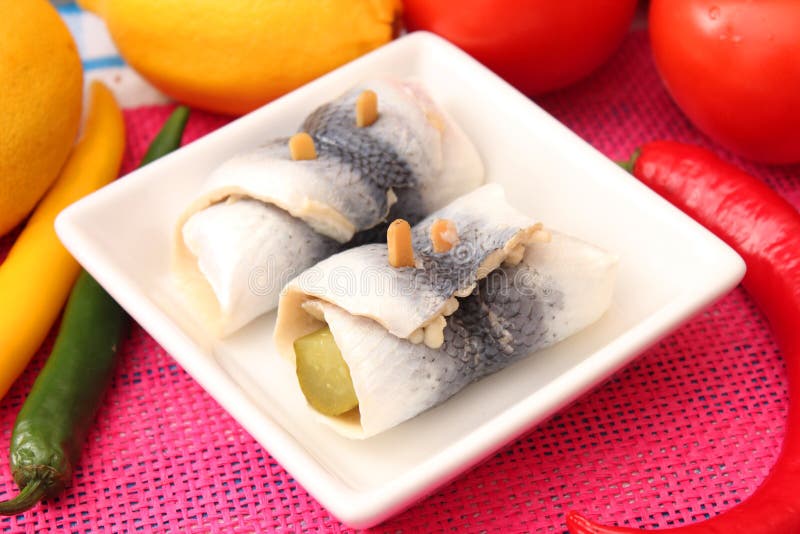 Fish with cucumbers stock image. Image of hering, cucumbers - 39198675