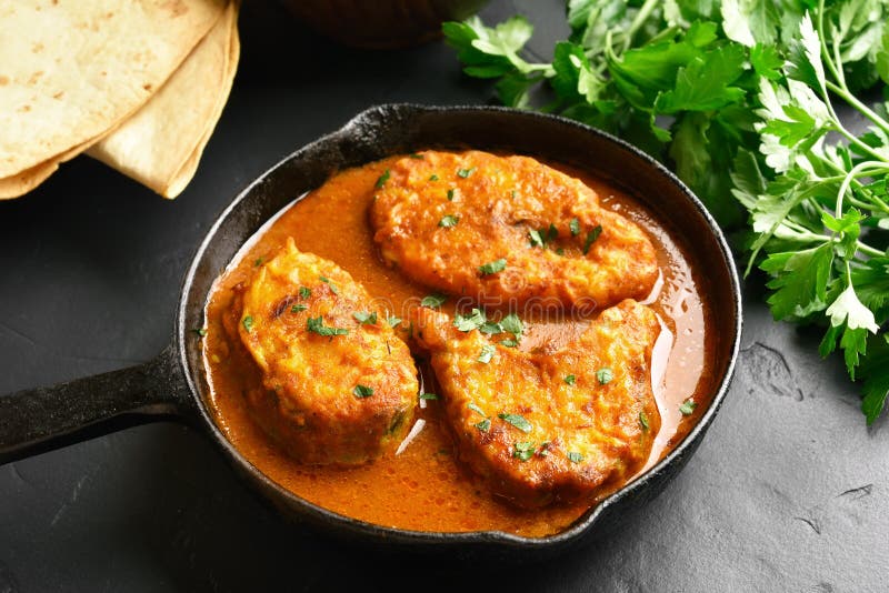 Fish curry in pan stock photo. Image of asian, curry - 167635740