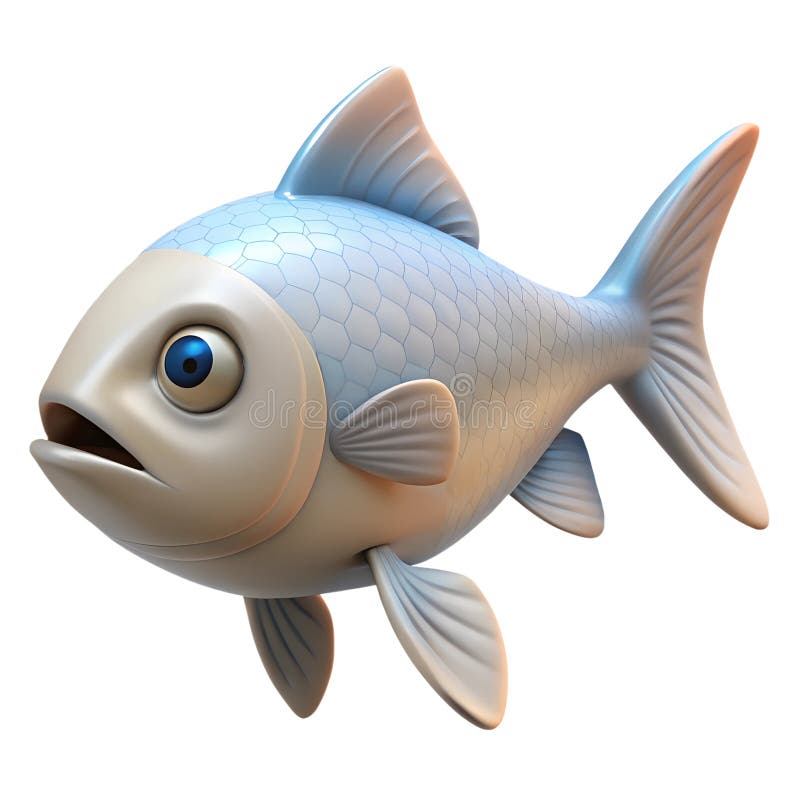 Fish 3d Rendering Isometric Cartoon Icon. Stock Image - Illustration of ...