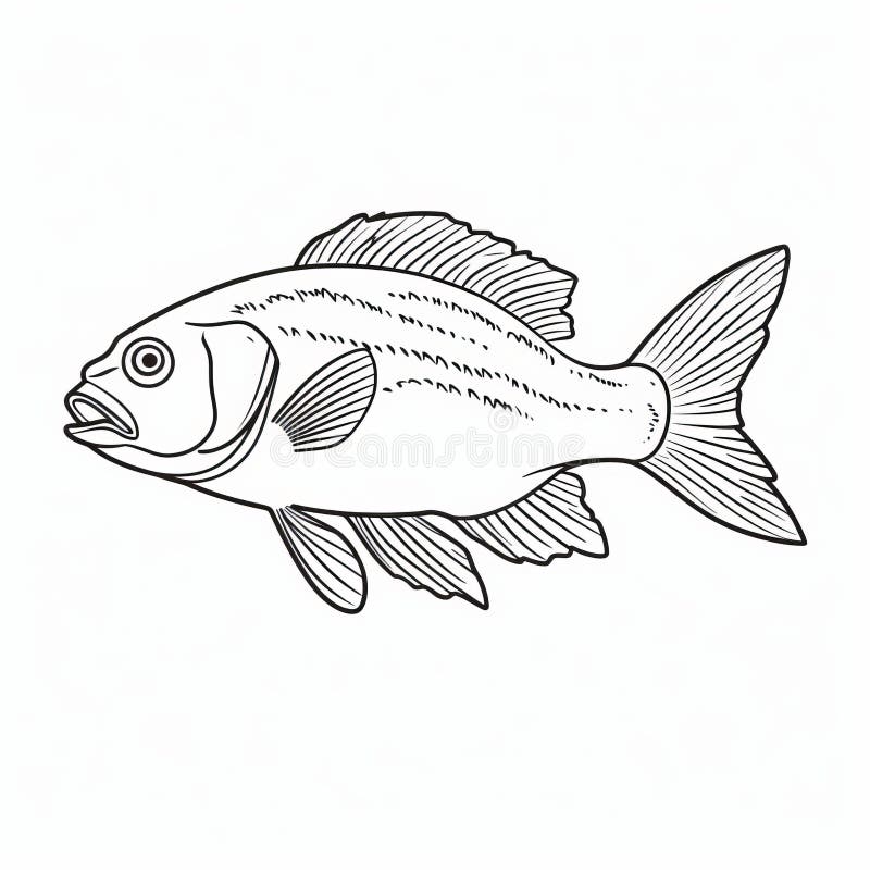 Ambient Occlusion Fish Drawing with Detailed Scientific Illustration ...