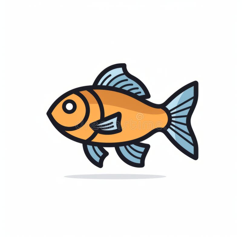 Lively Fish Icon Illustration with Distinctive Character Design Stock ...