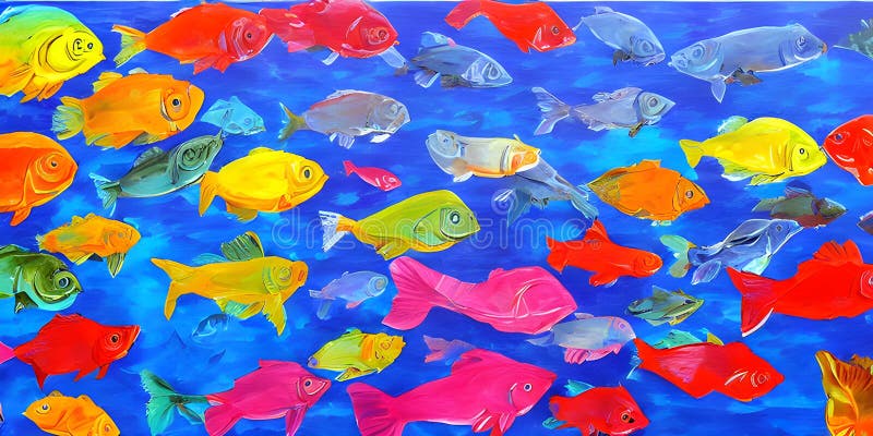 AquaSerenity: Digital Paintings of Fish that Bring Peace Stock ...