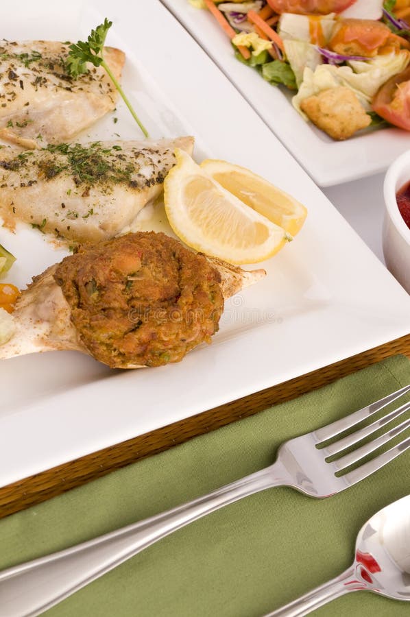 Fish dinner stock image. Image of eggs, healthy, food - 14015975