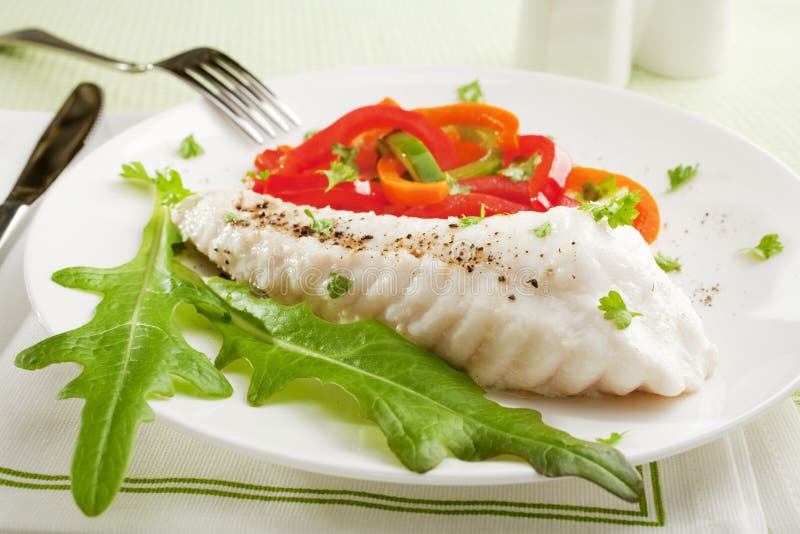 Fish Dinner stock photo. Image of food, lettuce, plate - 25768966