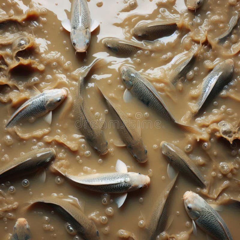 Fish in Dirty, Muddy Water. Stock Photo - Image of habitat, biology ...