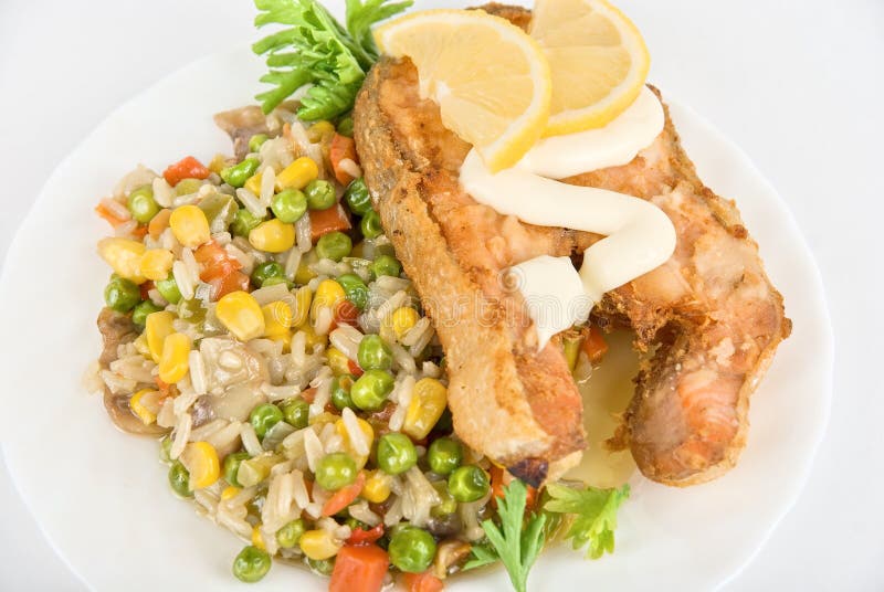 Fish dish stock image. Image of meal, isolated, fried - 11340709