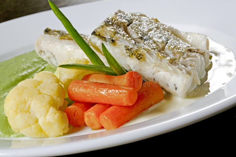 Fish dish stock image. Image of cauliflower, seafood, fish - 9790625