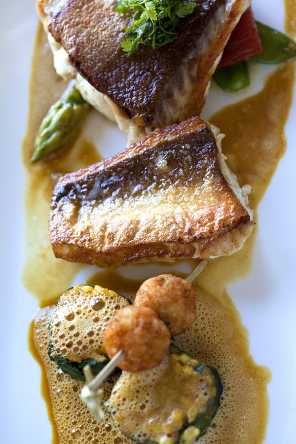 Fish dish stock image. Image of dining, restaurant, flan - 52184467