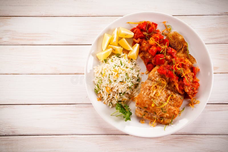 Fish Dish - Fried Fish with Rice Stock Photo - Image of delicious ...