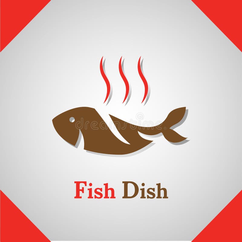 Fish Dish Silhouette Food Icon Logo Stock Illustration - Illustration ...