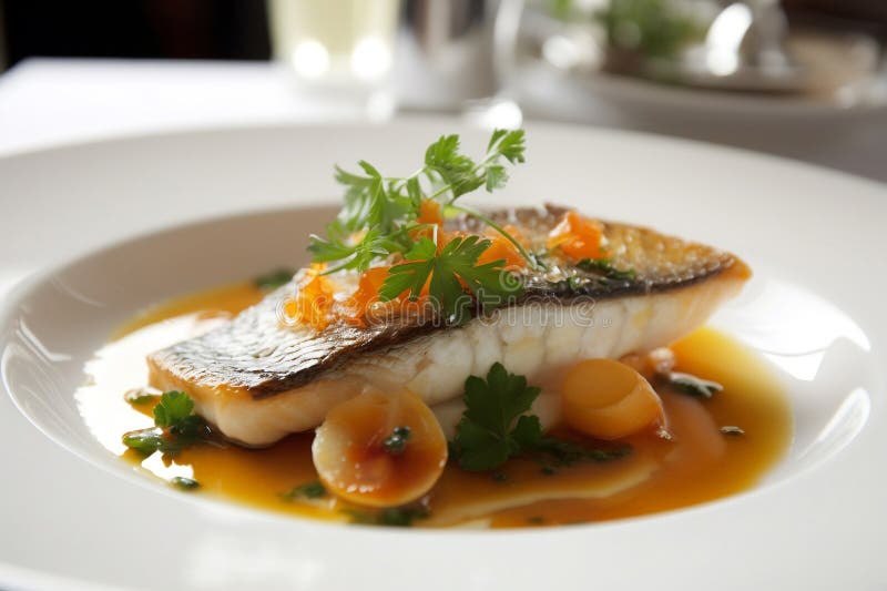 Fish Dish on a Plate. AI Generated Stock Illustration - Illustration of ...