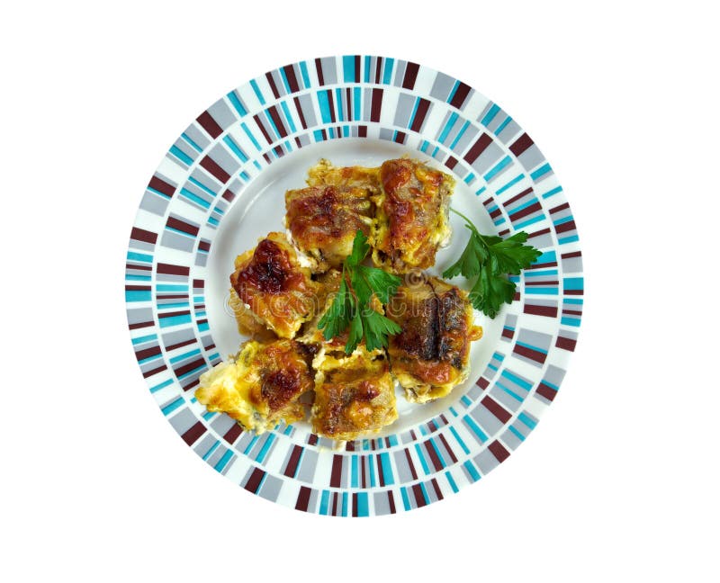 Fish dish - roasted fish stock image. Image of salad - 44975231