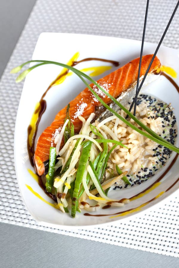 Fish dish stock image. Image of cuisine, vegetables, restaurant - 42980131