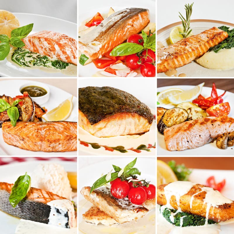 Fish dishes collage stock photo. Image of fish, appetizer - 51078780