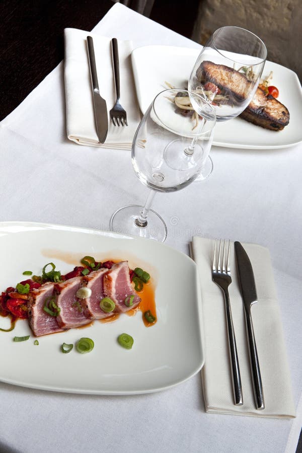 Fish dishes stock image. Image of cuisine, napkin, glass - 41149927