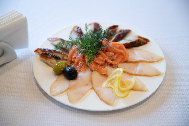 Fish Dishes on the Wedding Table Stock Image - Image of cheese ...