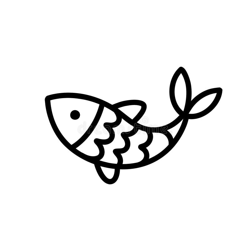 Fish Doodle Icon, Vector Color Line Illustration Stock Vector ...