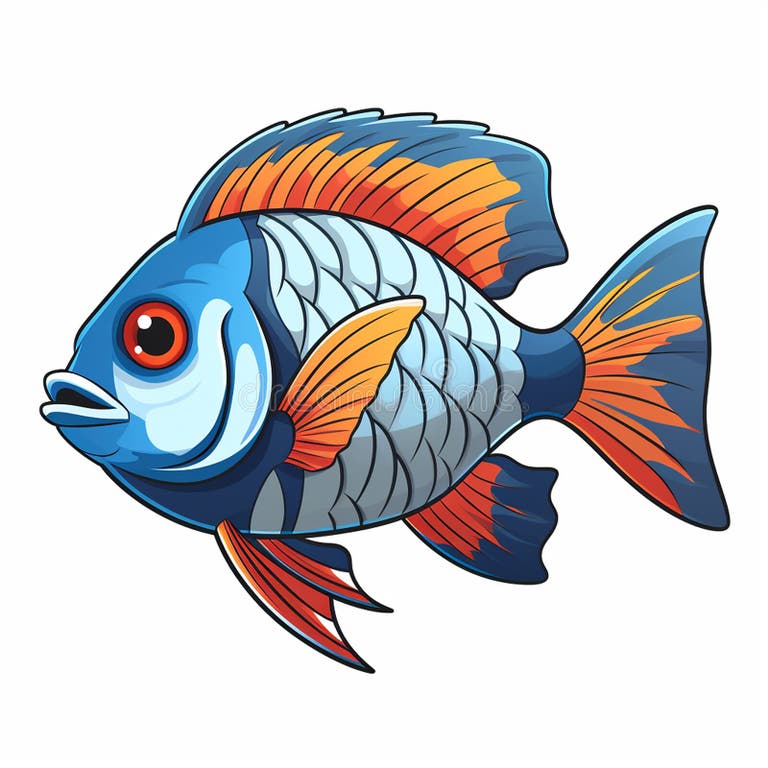 Fish Drawing for Art and Design Stock Illustration - Illustration of ...