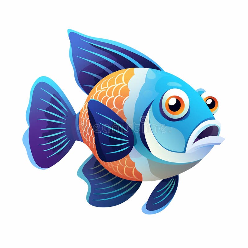 Fish Drawing for Social Media Post Stock Illustration - Illustration of ...