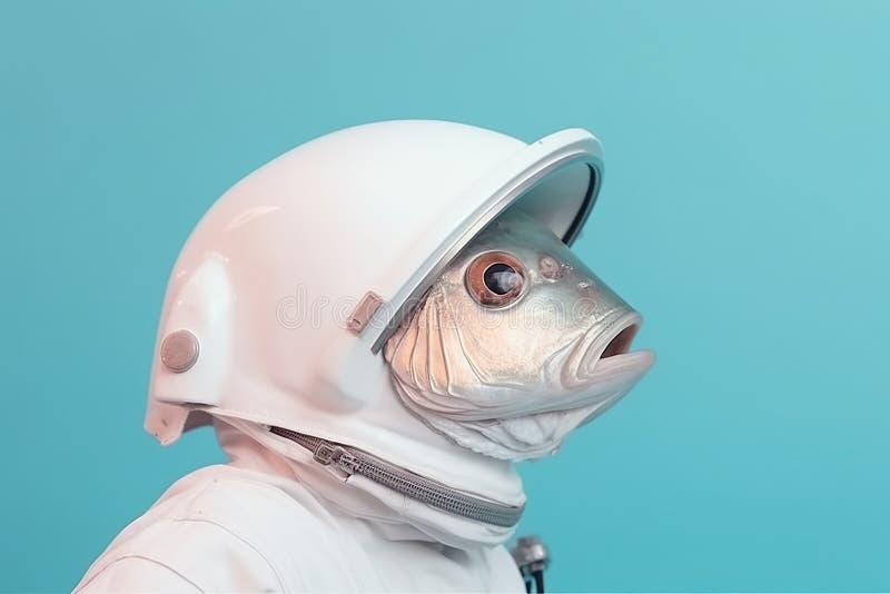 A Fish Dressed As an Astronaut, Concept of Space Exploration Stock ...