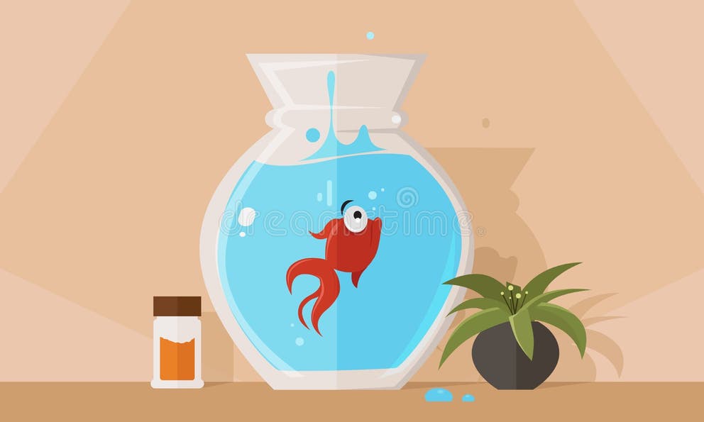 Fish Drop stock vector. Illustration of pets, life, glass - 89362520