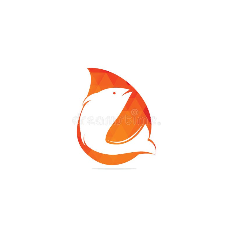 Fish Drop Shape Concept Vector Logo Design. Stock Vector - Illustration ...