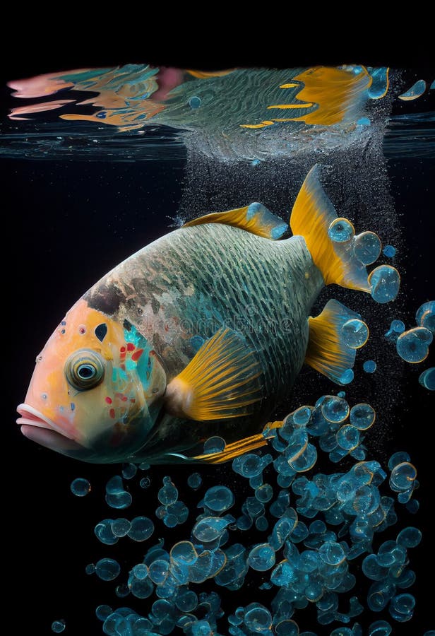 Fish are Drowning in Trash. AI Generated Stock Illustration ...