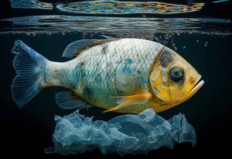 Fish are Drowning in Trash. AI Generated Stock Image - Image of crisis ...