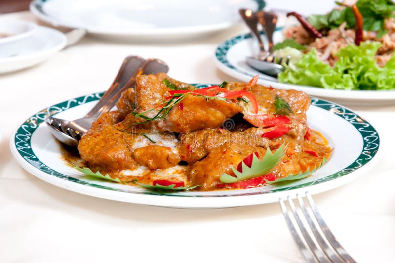 Fish in Dried Red Curry stock image. Image of onion, gourmet - 33256765