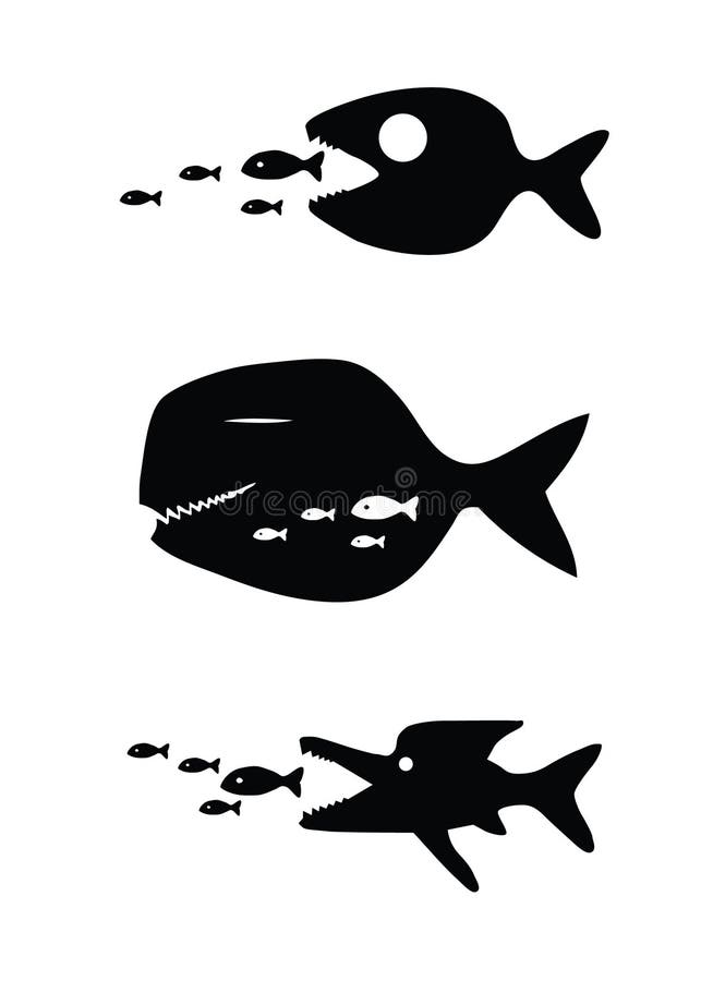 Fish eat fish stock vector. Illustration of funny, aquatic - 5069432